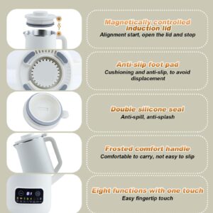 Yabound Nut Milk Maker, Automatic Soy Milk Maker, 20oz Nut Milk Maker Machine with Delay Start Keep Warm Self-Cleaning, Almond Milk Machin for Homemade Plant-Based Milk, Oat, Soy, Yogurt (White)