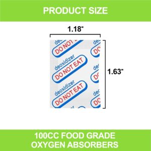 100cc Oxygen Absorbers for Food Storage - 120 Packs(12 x Packs of 10), Food Grade Oxygen Absorbers for Food Storage with Oxygen Indicator, Applicable to Mylar Bags, Mason Jars, and Vacuum Bags