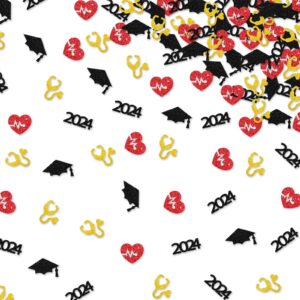 120 congrats nurse confetti, medical school 2024 grad party confetti, doctor grad paper scatter, gold glitter stethoscope table scatter, nursing school graduation party decoration