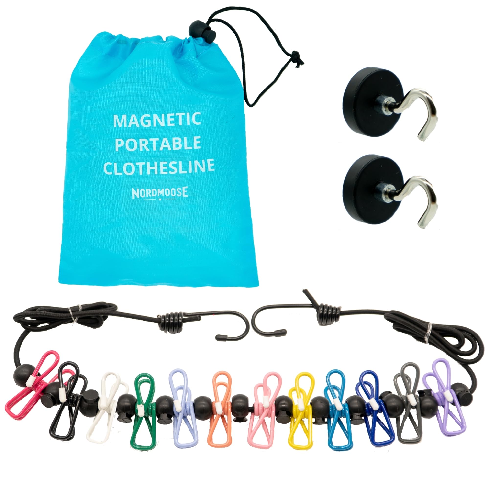 Magnetic Clothesline for Cruise Ship Cabin Approved - Strong Rubber Coated Non-Scratch Magnets, Travel Clothesline for Cruise Ship