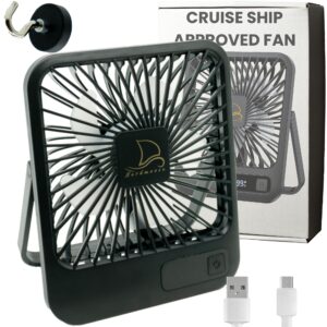 fan for cruise ship cabin approved with magnetic hook - fan with magnetic base hook, usb rechargeable - battery powered portable travel fan for cruise, travel fan for sleeping, the original cruise fan