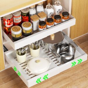 delamu pull out cabinet organizer, expandable (11.8"-19.7") pull out drawers for cabinets, slide out drawers for kitchen cabinets, bathroom cabinet organizer, pantry, under sink storage, 1pcs