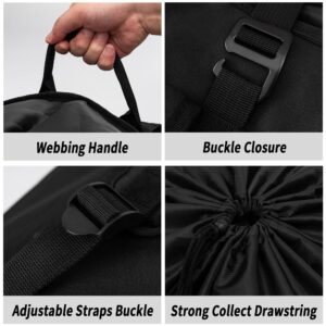 LUCKIPLUS Backpack Laundry Bag, Extra Large Laundry Hamper Bag with Shoe Compartment & 3 Pockets Black Sturdy Hanging Laundry Travel Bag with Straps College Dorm Room Essentials for Camp Apartment