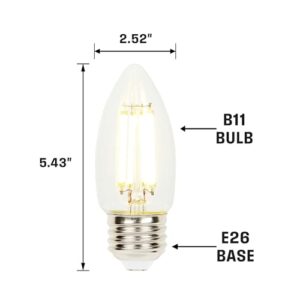 Westinghouse 5309020 6.5 Watt (100 Watt Equivalent) B11 Dimmable Clear Filament LED Light Bulb, Medium Base, 6 Pack