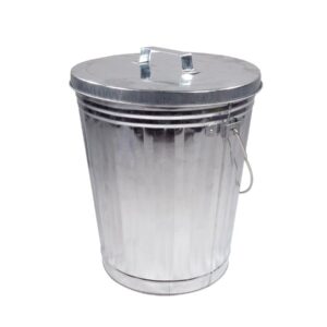 Mytee Products Galvanized Trash Can w/Lid Ideal for Trailers - 6 Gallon Steel Mounted Small Outdoor Garbage Can for Home, Office, Bathroom, Kitchen - Fire and Heat Resistant