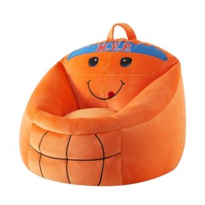 heritage kids micromink squishy bean bag chair for kids ages 3+, basketball