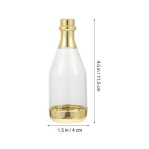 TOYANDONA 20Pcs Metallic Bottle Container Mini Bottle Shaped Candy Jars Wedding Candy Box Bridal Shower Favors Plastic Wine Containers Golden