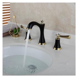 zoomland matte black gold bathroom faucet base handle chrome plated brass 3 piece bathtub basin faucet taps,kitchen faucets, bwj-681