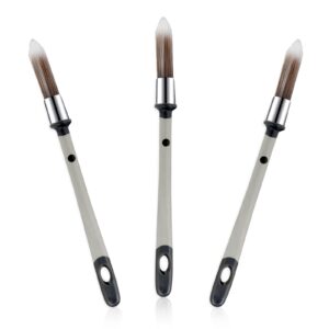 3 pcs paint brushes for painting walls 0.37 inch small paint brush, trim paint brushes edge painting tool for baseboards furniture house wall corners detail paint edger brush and touch up painting