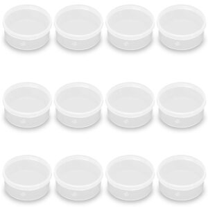 farmer mani 12 pcs clear plastic round storage jars, 1.7 oz beads storage containers box for storage small items, hardware, buttons, small jewelry