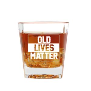 old lives matter whiskey glass 8oz | funny birthday gifts retirement gifts for men | fathers day christmas gifts gag gifts for men | men gifts for birthday christmas | dad gifts grandpa gifts