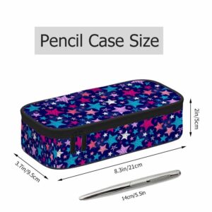 Xuwenz Colorful Stars Pencil Case Woven Stars Purple Blue Red Pencil Bag Pouch Box Organizer for College School Students Boy Girl