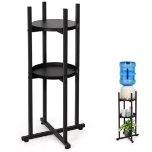 retyion water dispenser stand 5 gallon water jug stand sturdy water stand(32.8" hight-11.2" wide) water jug stand with 2 round shelfs for 1-5 gallon water bottles/crocks, water jug and plant stand