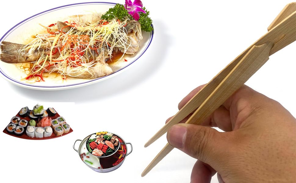 KUMINAMOJA New Disposable Bamboo Chopsticks 100 Pairs, Used By Westerners, Europeans and Americans,Foreigners, Children,Can Be Used In Chinese Restaurants, Hot Pot Restaurants，Japanese Restaurant.