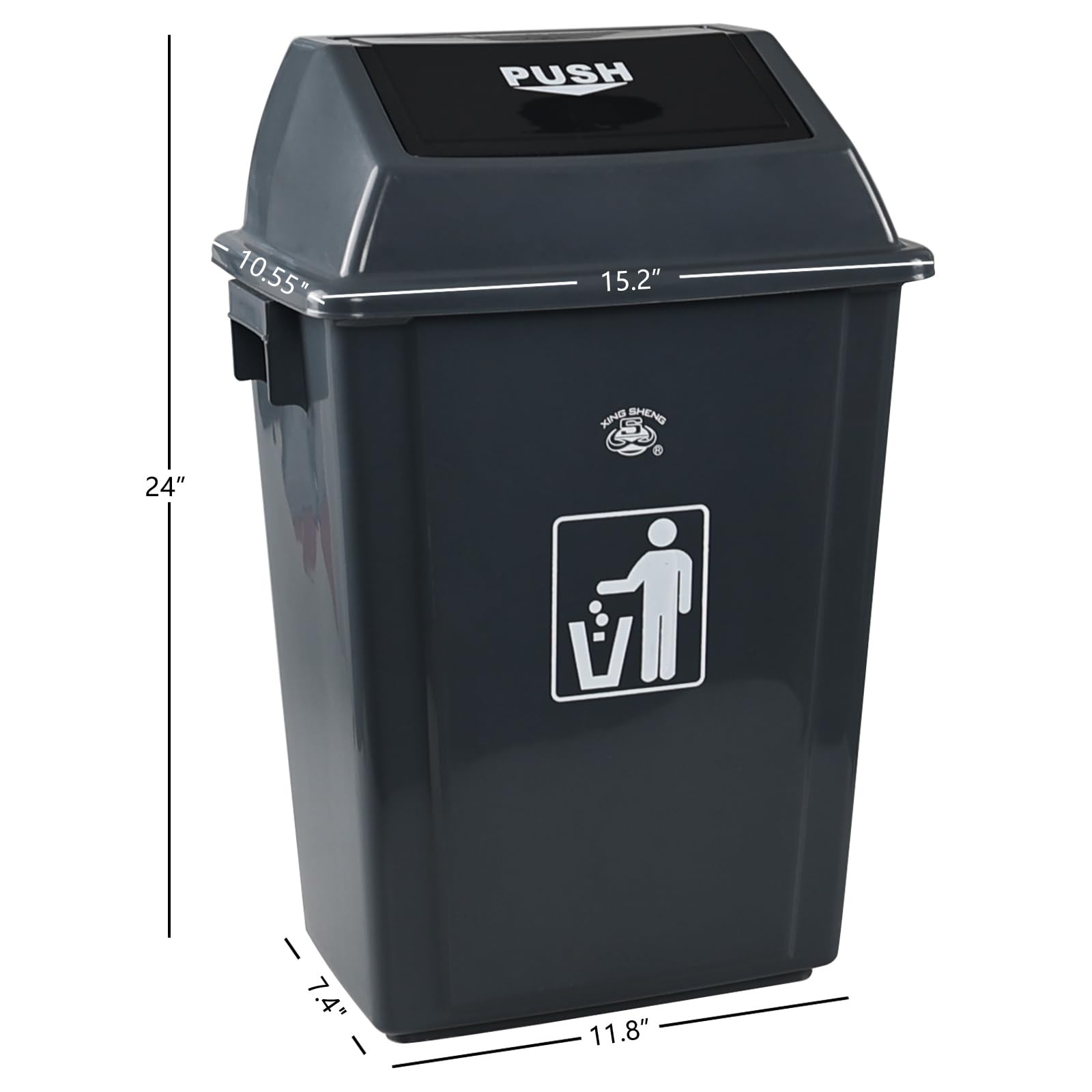 Bblina 4 Packs 13 Gallons Large Trash Can with Lid, Plastic Garbage Bin for Indoors or Outdoors