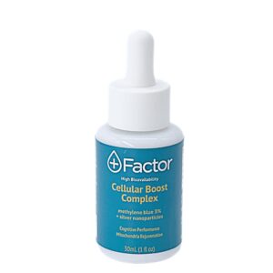 plus factor cellular boost complex - 3% usp grade methylene blue & silver nano particles - improved focus & memory - mitochondria booster - 30ml