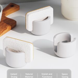 Diatomite Sponge Holder for Kitchen Sink, Diatomite Quick Dry Sponge Holder, Dish Stone Sponge Holder for Kitchen Sink, Diatomaceous Earth Sponge Holder