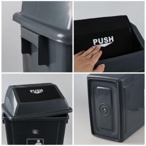 Bblina 4 Packs 13 Gallons Large Trash Can with Lid, Plastic Garbage Bin for Indoors or Outdoors