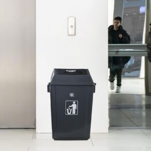 Bblina 4 Packs 13 Gallons Large Trash Can with Lid, Plastic Garbage Bin for Indoors or Outdoors