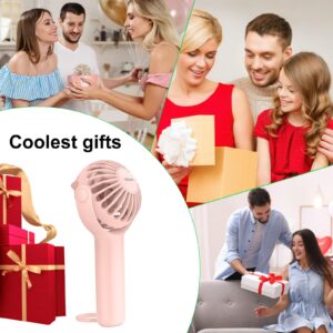 NONLOCK 2 IN 1 Portable Handheld Fan,Mini Personal Fan,Neck Fan,Powerful Cooling Fan,Small Desk Fan,Quiet Hand Fan,Camping Beach Travel Fan,USB Rechargeable, Birthday Gifts for Women Men(Pink)