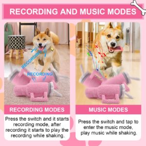 BABORUI Active Moving 2 in 1 Interactive Dog Toys, Tumbler Jumping Squeaky Dog Toys to Keep Them Busy, Plush Toy with Recording and Music Modes for Small/Medium/Large Dogs