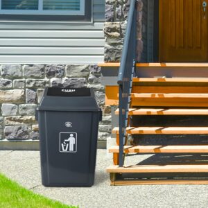 Bblina 4 Packs 13 Gallons Large Trash Can with Lid, Plastic Garbage Bin for Indoors or Outdoors