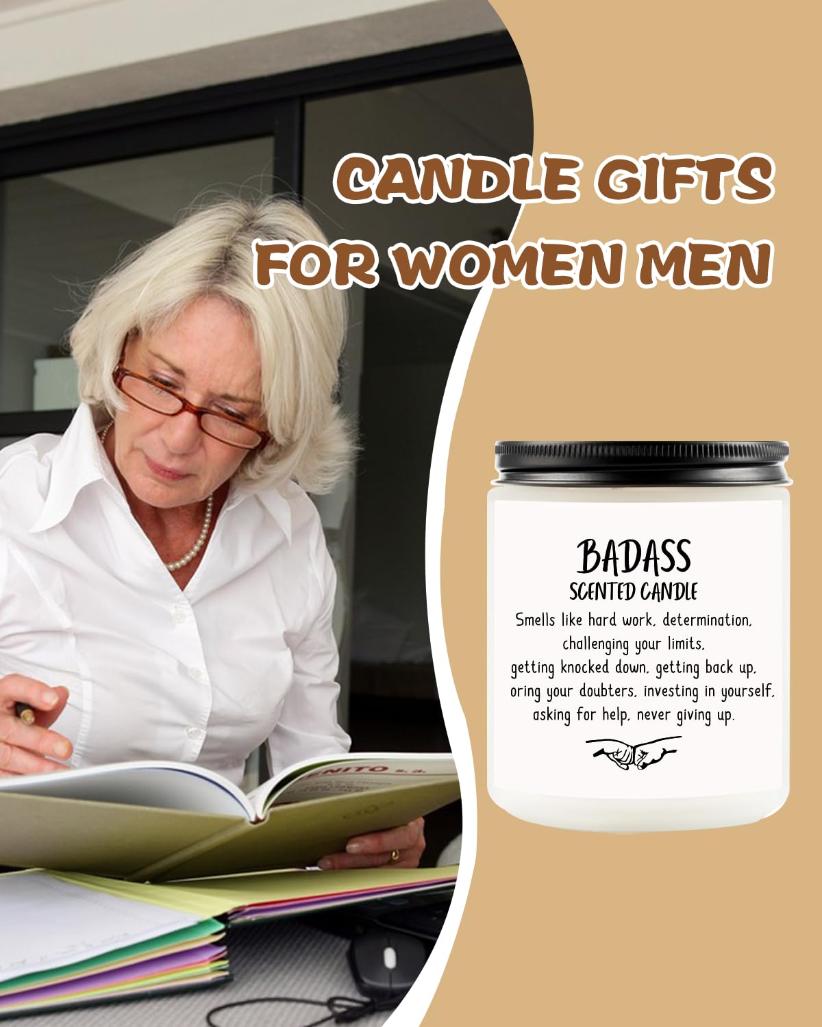 Graduation Gifts for Her Him 2024, Inspirational Gifts for Women Men, Congratulations Gifts, New Job, Promotion, Proud of You Gifts, Handmade Lavender Natural Soy Wax Candle Gifts (7oz)