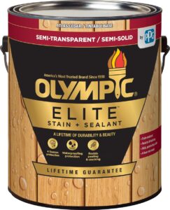 olympic elite 1 gal. atlas cedar semi-transparent stain and sealant in one low voc