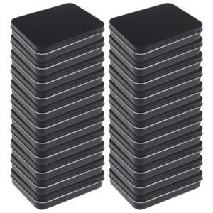 22 pack empty rectangular metal storage organizer tins with hinged lids for small items and other craft projects, 4.5 x 3.3 x 0.9 inch (black)