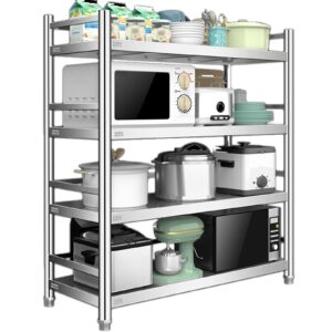 yedecor 4-shelf heavy duty storage shelving unit stainless steel organizer rack free standing storage shelf for laundry bathroom kitchen pantry, silver,35.4" lx15.8 wx59.1 h