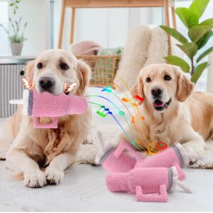 BABORUI Active Moving 2 in 1 Interactive Dog Toys, Tumbler Jumping Squeaky Dog Toys to Keep Them Busy, Plush Toy with Recording and Music Modes for Small/Medium/Large Dogs