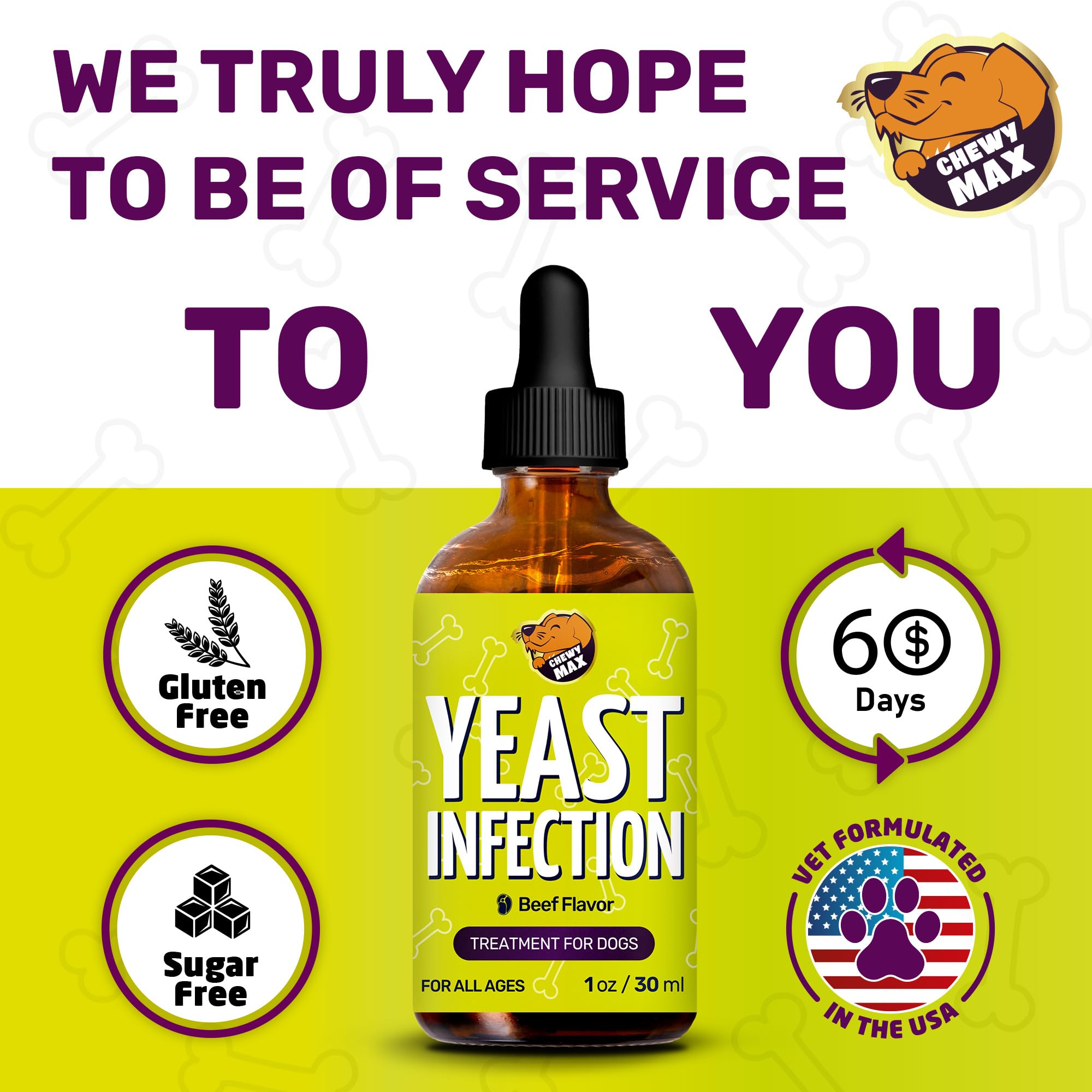 Dog Allergy Relief | Dog Ear Infection Treatment | Yeast Infection Treatment for Dogs | Reduces Irritation & Inflammation | Itchy Ear Relief for Dogs | Beef Flavor | 1 Oz