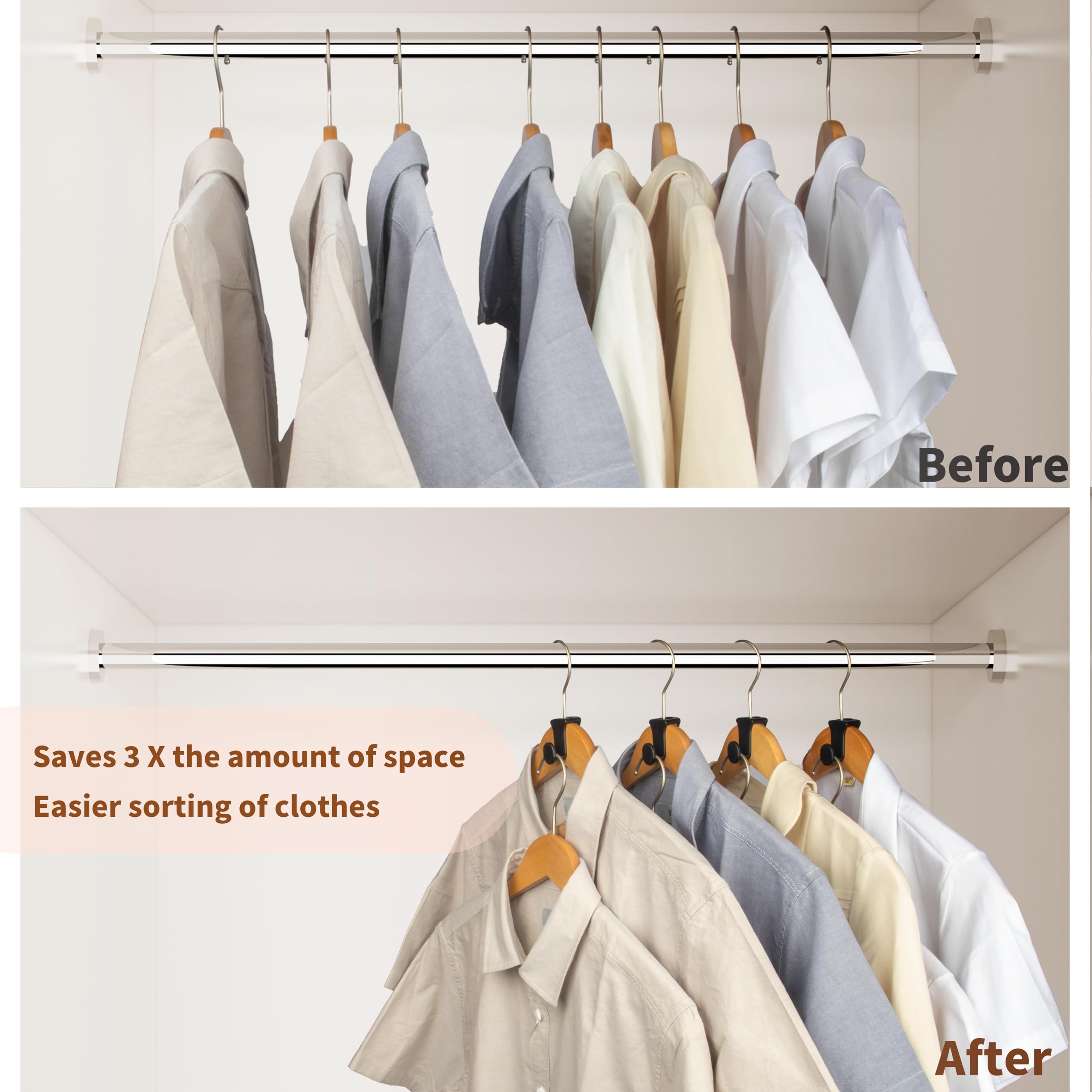 Clothes Hanger Space Saving .30Pack Space Saving Hangers Hooks,.Clothes Hanger Connector Hooks.hanger extender hooks.Sturdy Hanger Connector Hooks,space saving hanger hooks as Closet Organizer