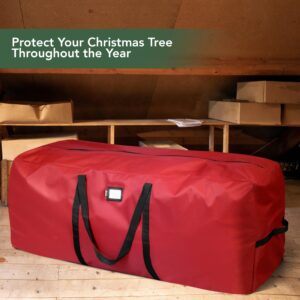 Holiday Cheer Christmas Tree Storage Bag – Heavy Duty Christmas Tree Bag Fits Up to 7.5ft Tall Artificial Christmas Tree, Waterproof with Durable Handles & Zipper – Xmas Tree Storage Bag (RED)