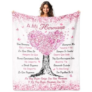 regalo para hermana, sister birthday gifts blanket 60x50in, dia de las madres hermana regalos, mothers day sister gifts, sister gifts in spanish, regalo de graduacion/cumpleanos/navidad hermanas