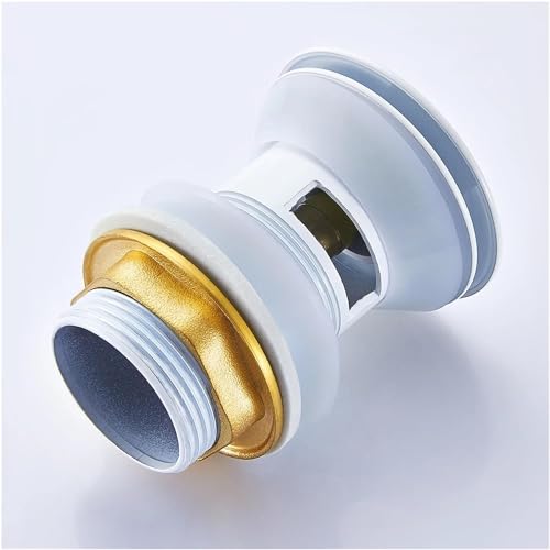 BHYTAF Sink Basin Plug Drain White Luxury Sink Pop Up Drain Stopper Basin Bathroom Lavatory Kitchen Bathtub Accessories Cap Washbasin Plug Brass