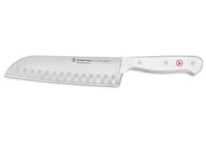 wÜsthof gourmet white 7" hollow edge santoku knife