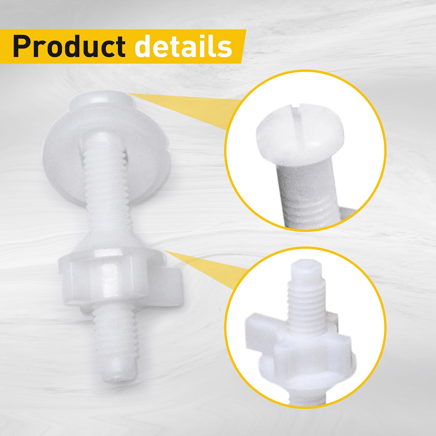 OasisFlow Plastic Toilet Seat Bolts Installation Kit for TOTO THU689 Toilets and Bidets Easy to Install Traditional Toilet Seat Bolt Covers, 2-Piece Set - Toilet Parts