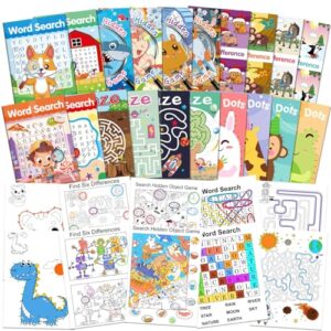 elfew 20 pack small activity books for kids age 4-8,8-12.kid party favor game and coloring, include word search, mazes,find the difference,dot to dot and more, goodie bag stuffers for kids