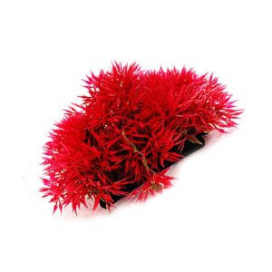 xinjincang red artificial flowers, fake flowers, artificial pine with base grass fish tank ornament aquatic plant landscape decor, aquarium décor, pet supplies