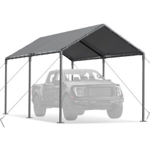 carport 10x20ft heavy duty canopy storage shed, portable garage party tent,portable garage, all-season tarp for car,truck,party snc24# (n/gy)