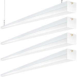 antlux linkable 8ft led shop lights, 110w 8 foot ceiling light [6-lamp t8 fluorescent equiv.], 12000lm, 5000k, compact 96” led strip lights for warehouse garage, hanging & flush mount, plug in, 4 pack