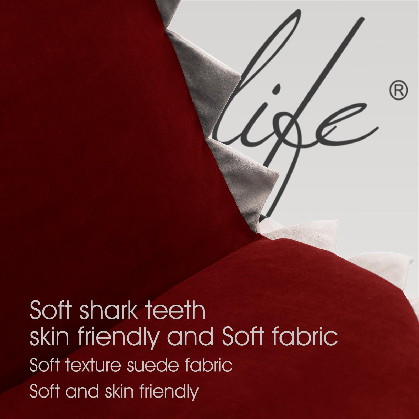 LAZY LIFE PARIS Bean Bag Chair Cover (No Filler) Original Design Shark Velvet Ultra-Soft for Kids & Adults Artwork at Home Stuffed Animal Chair Toy Storage