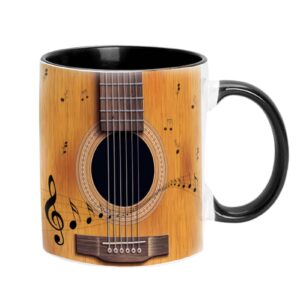 1/3 ceramic coffee mug - novelty music note cups, funny music note coffee mug | guitars piano violin musician coffee cup, musical notes design guitar coffee cup for musical teacher music lover