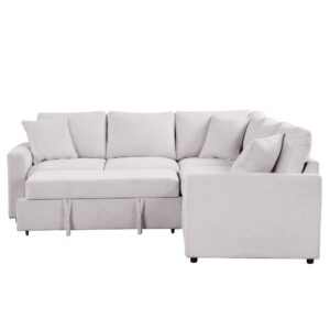 Merax L Shaped Modular Sofa with Backrest Cushions 4-Seat Couch for Living Room, 100"x94.1"x35.4", Beige