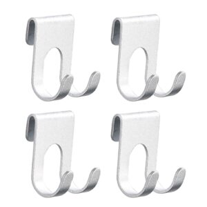 emvanv 4pcs adhesive plug hook, stainless steel heavy duty razor holder for shower, kitchen organizer for shaver plug robe towel loofah coat, shower razor holder storage hooks(silver)