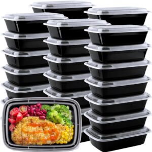 vivigu meal prep containers reusable - 50 pack extra-thick plastic food containers with lids, to go food containers bpa-free, to go containers with lids microwave, dishwasher, freezer safe 28 oz