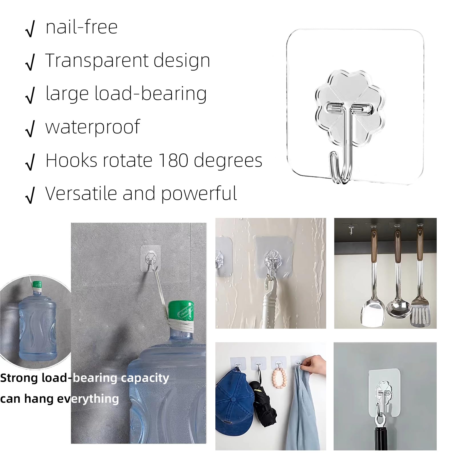 Practical Goodies 99 pcs,Easy to Have a Tidy Home,Nail-Free/Waterproof/Home Organization Command Hooks Sets,Picture Hanger/Wire&Cable Organizer etc.,