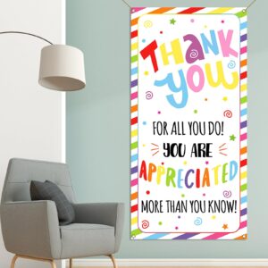 Vohado Thank You for All You Do Door Cover Thank You Banners for Employee Teacher Doctor Nurse Staff Appreciation Decorations 2024 Prom Congratulations Graduates Party Decor