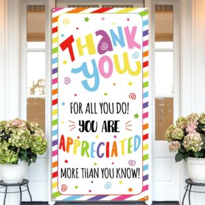 vohado thank you for all you do door cover thank you banners for employee teacher doctor nurse staff appreciation decorations 2024 prom congratulations graduates party decor